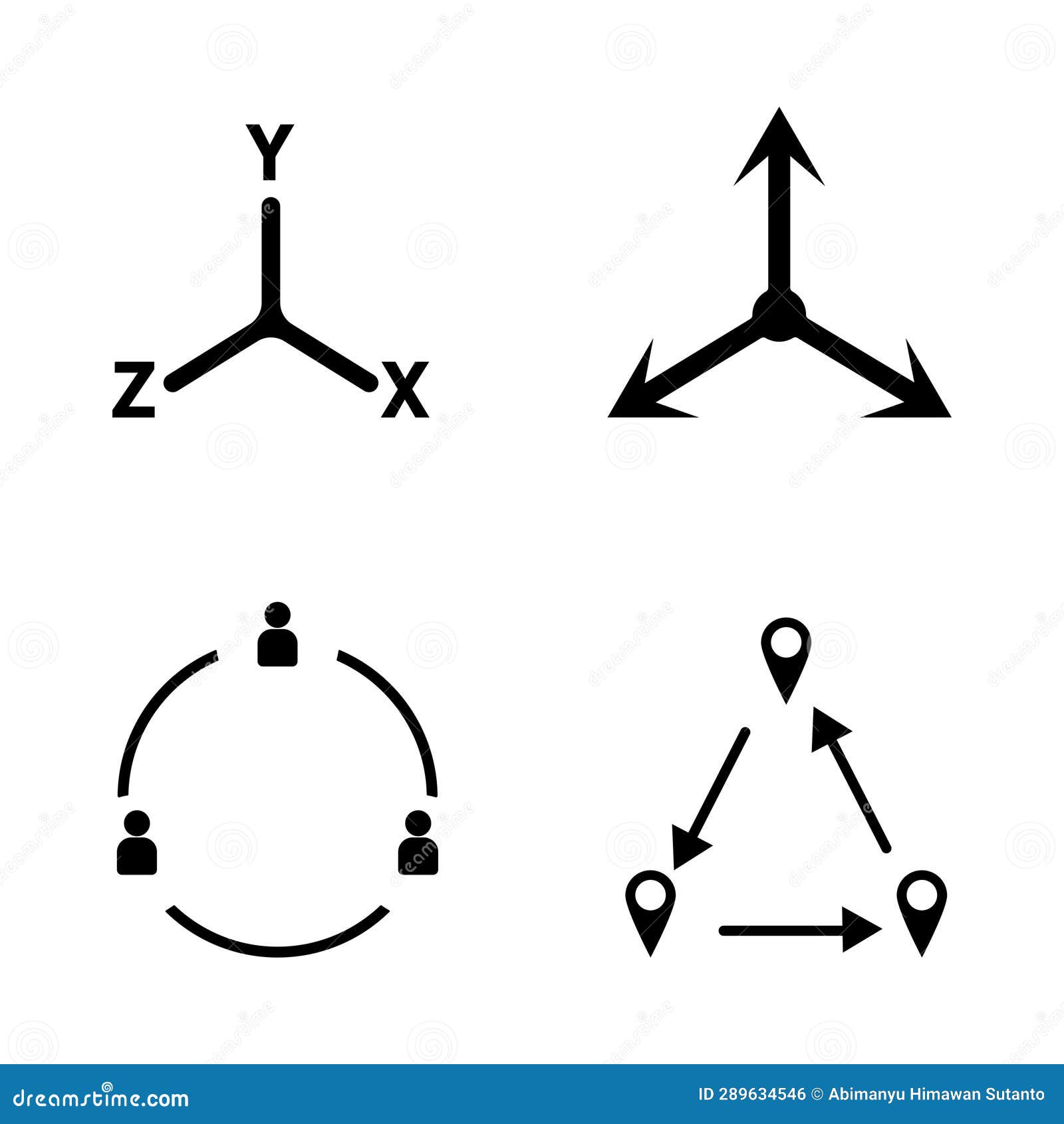 Coordinate Icon, Banner Outline Template Vector Illustration ...