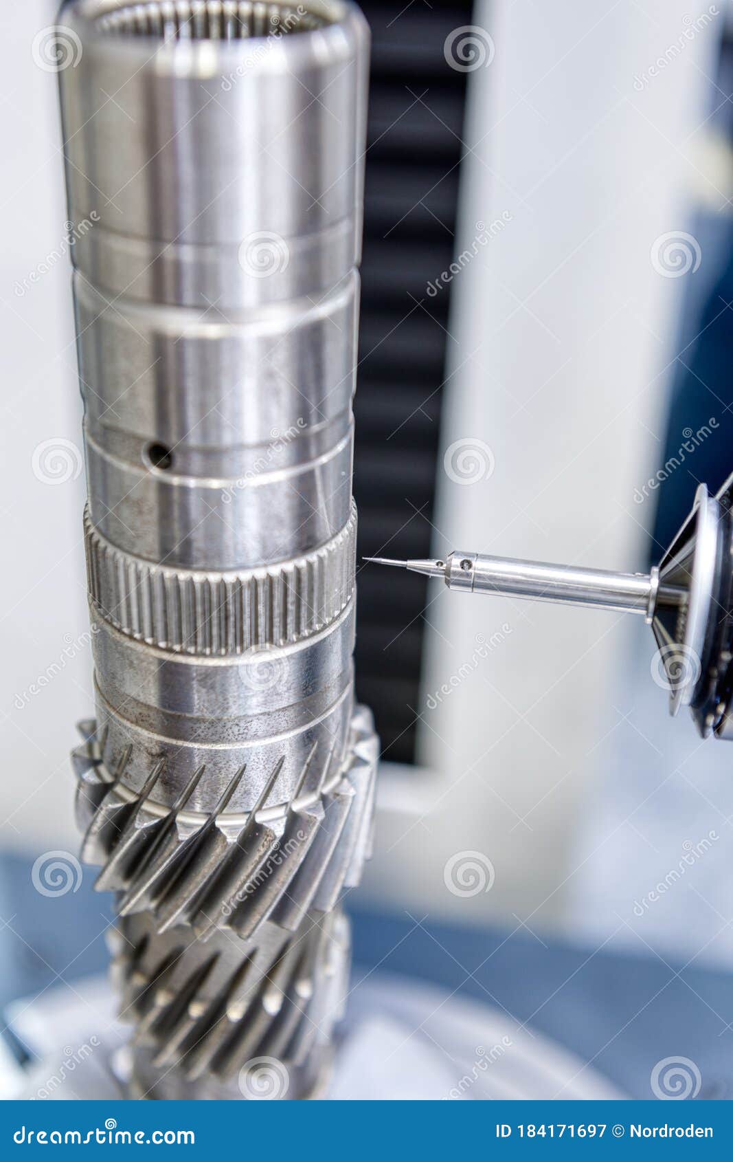 The Coordinate Measuring Machine Measures the Measures a Metal Shaft ...