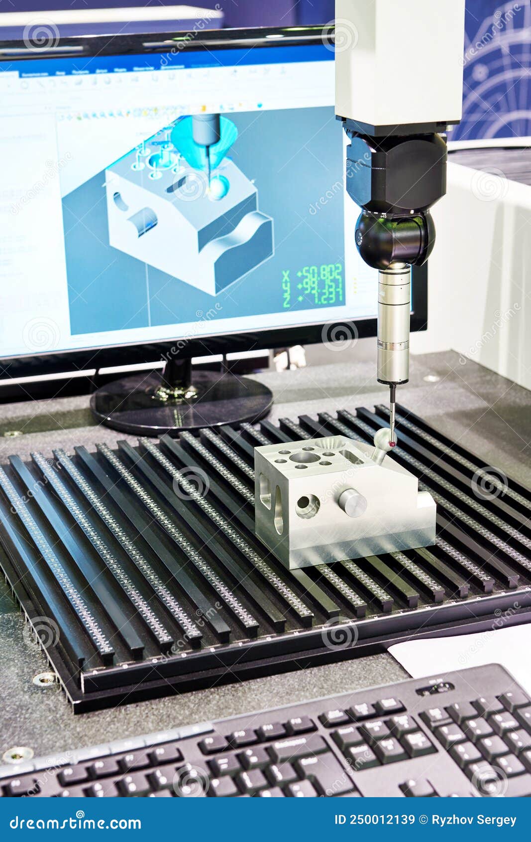 Coordinate Measuring Machine with Monitor Stock Image - Image of device ...