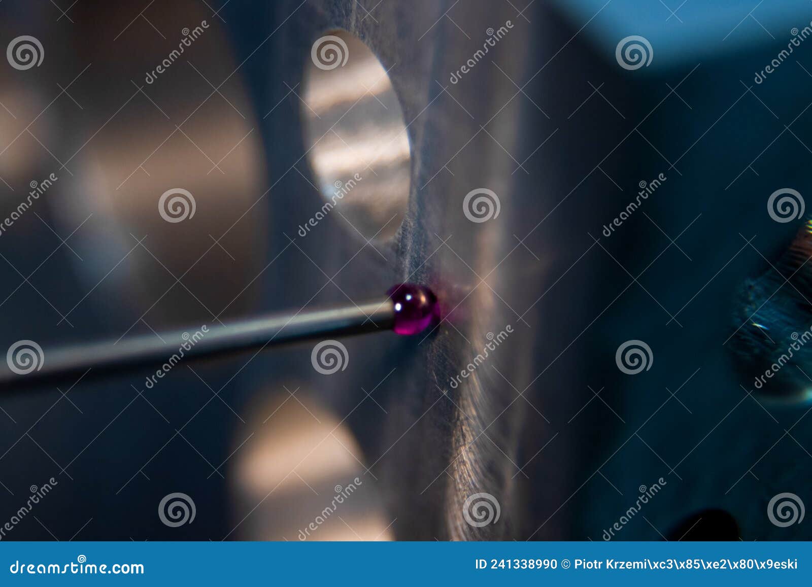 Coordinate Measuring Machine Probe Touching a Steel Part Stock Photo ...