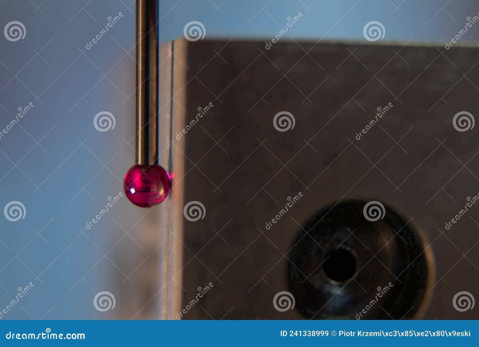 Coordinate Measuring Machine Probe Touching a Steel Part Stock Image ...