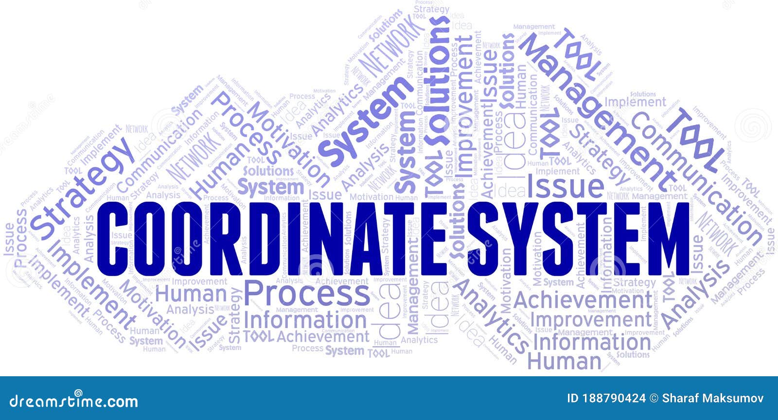 Coordinate System Typography Vector Word Cloud. Stock Vector ...