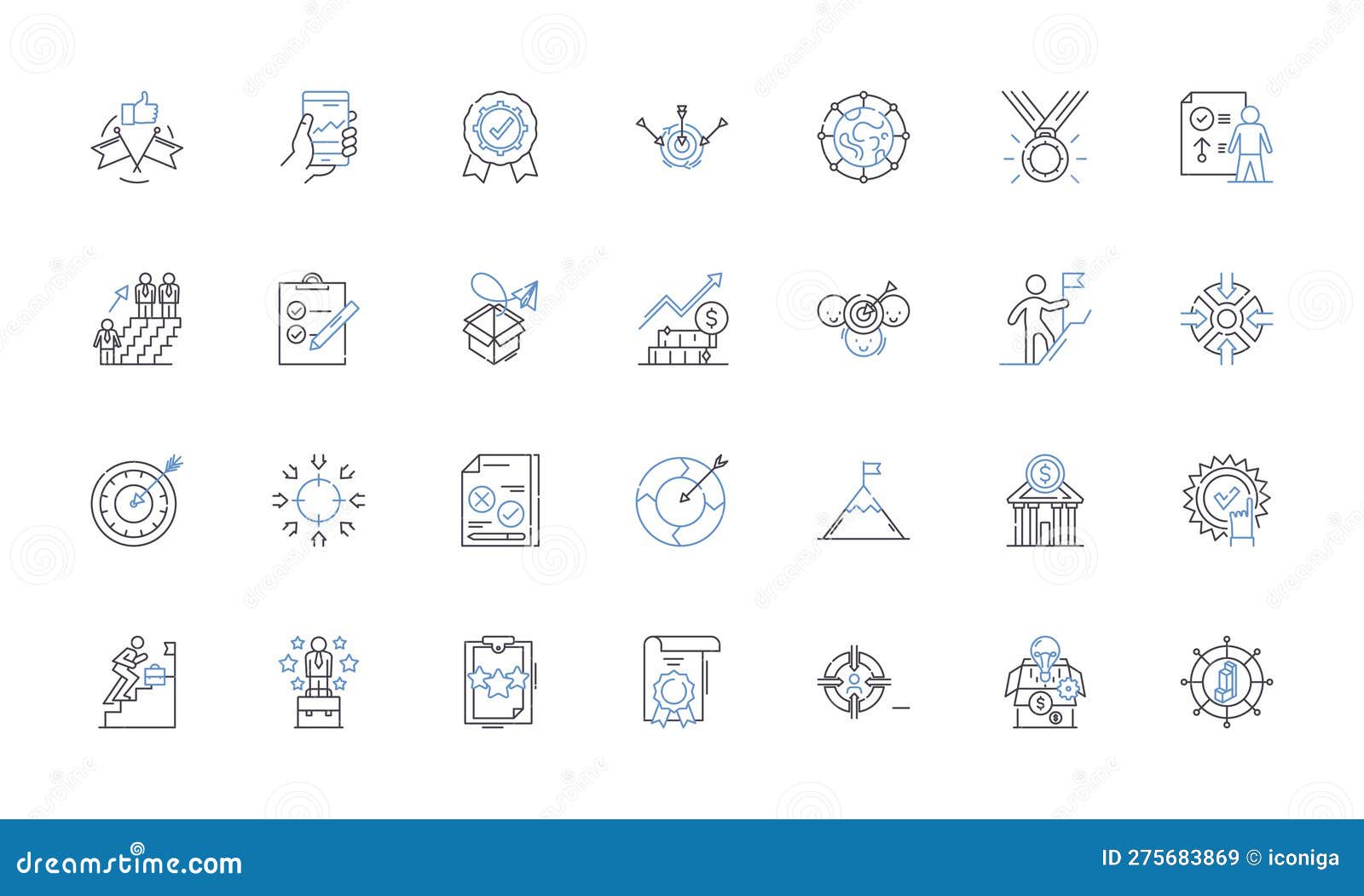 Authority Line Icons Collection. Power, Control, Expertise, Command ...