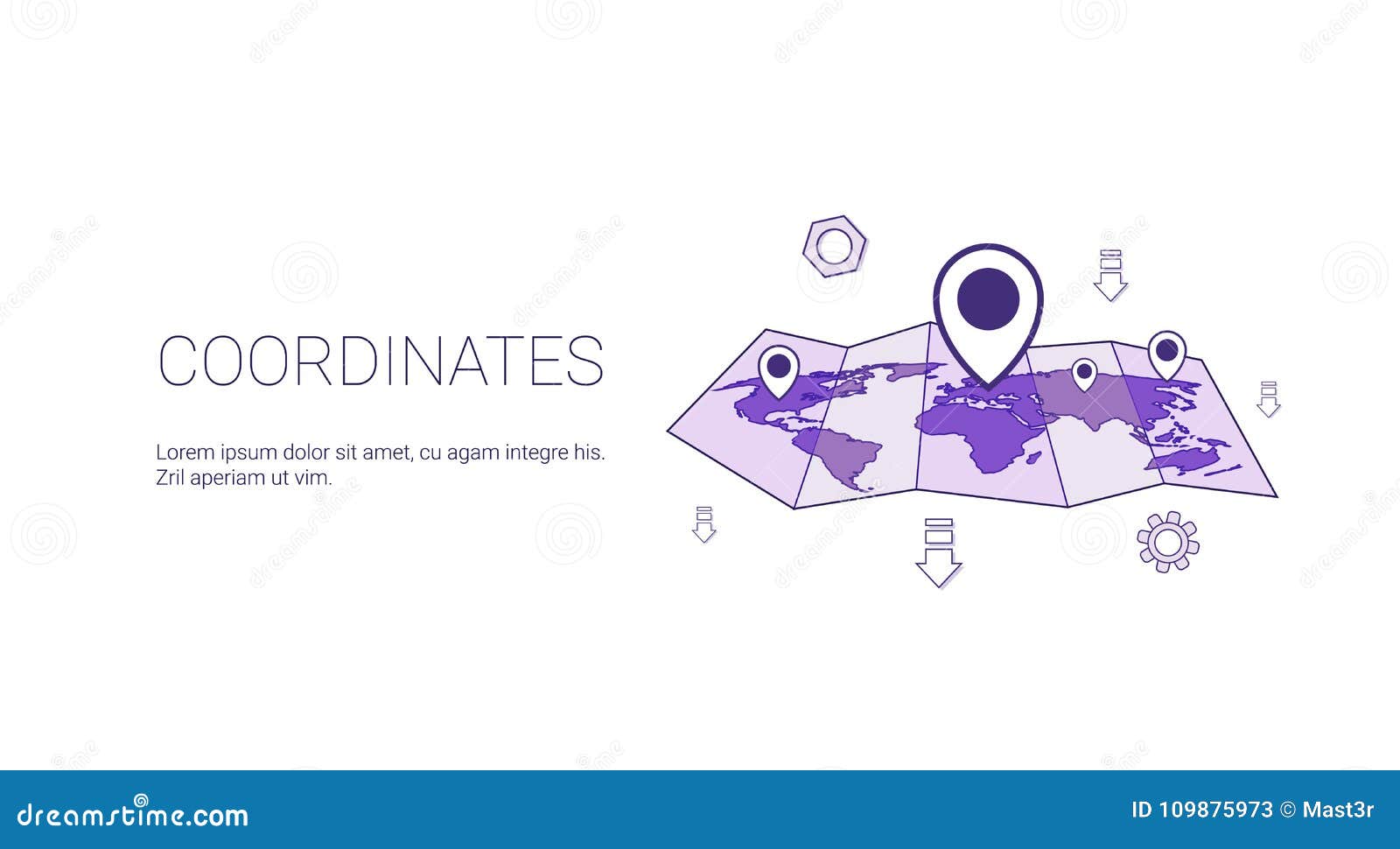 Coordinates Geographical Location Concept Web Banner with Copy Space ...