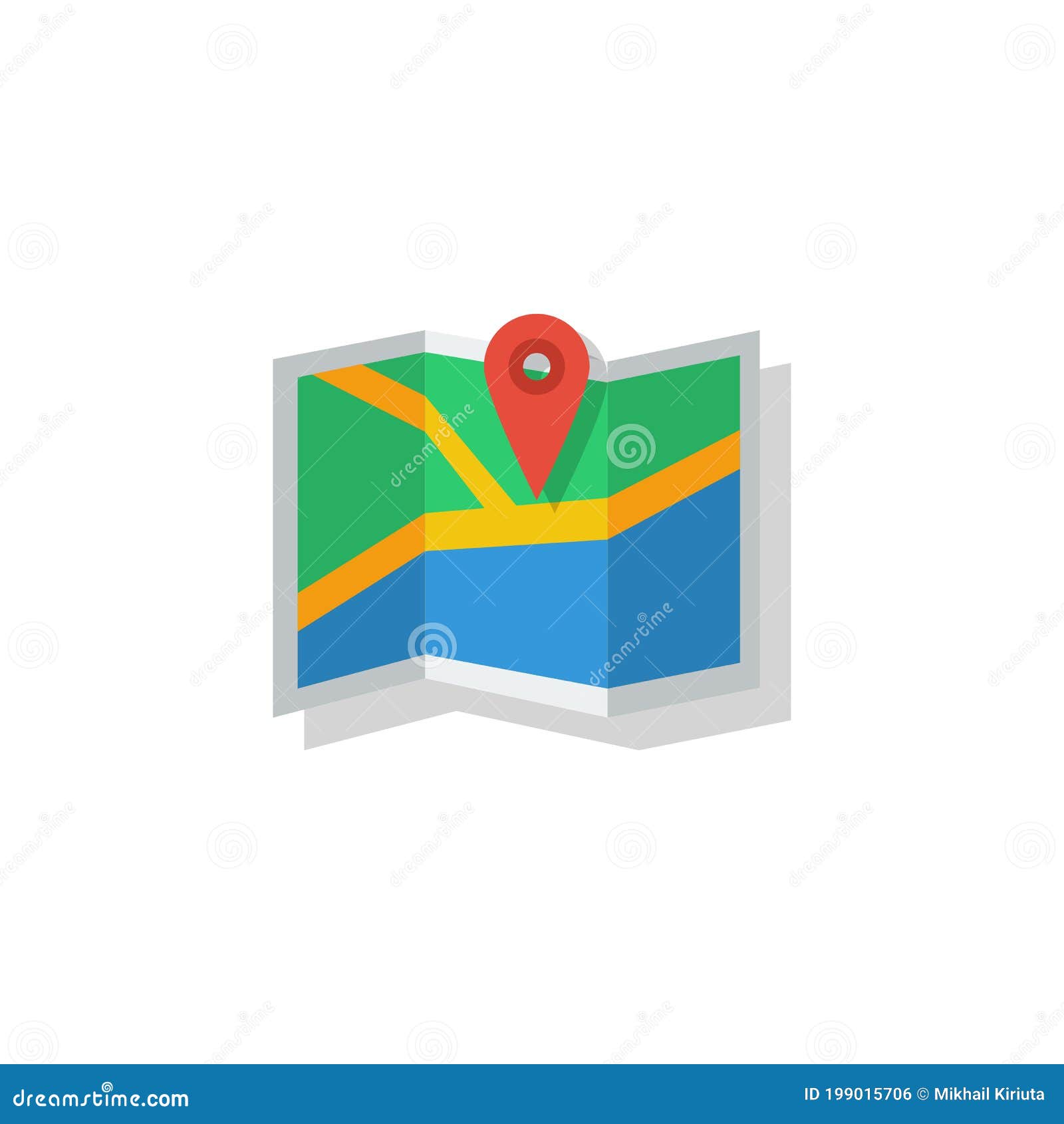 Coordinates on the Map Icon. Location on the Map. Colored Illustration ...