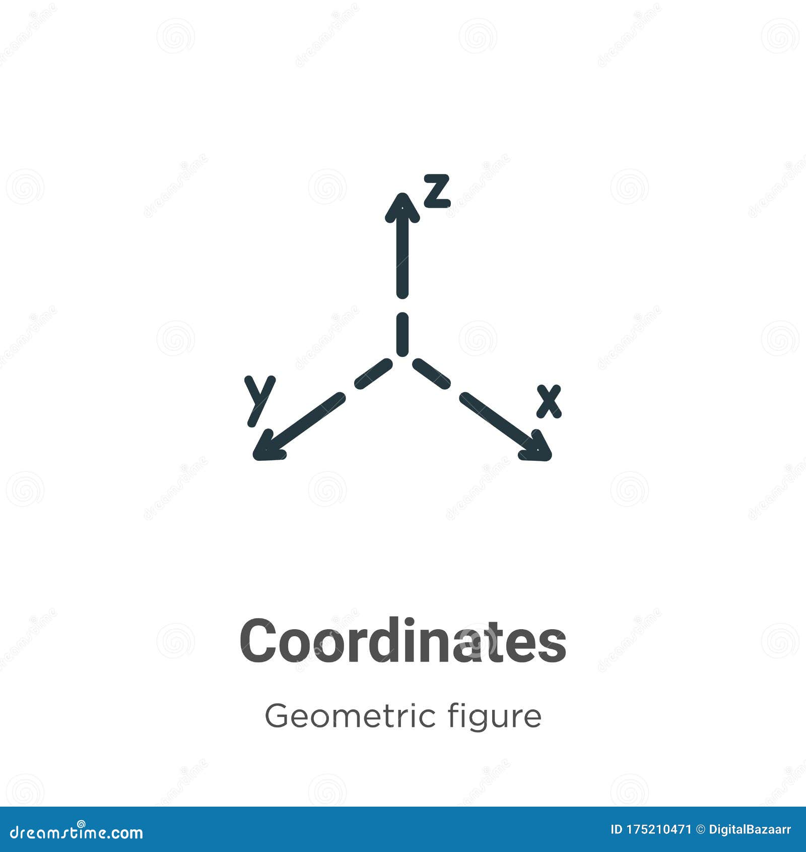 Coordinates Outline Vector Icon. Thin Line Black Coordinates Icon, Flat ...