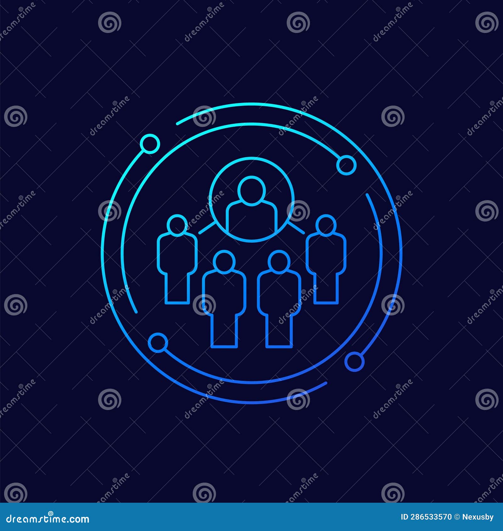 Coordinating People, Coordinator Icon, Line Design Stock Vector ...