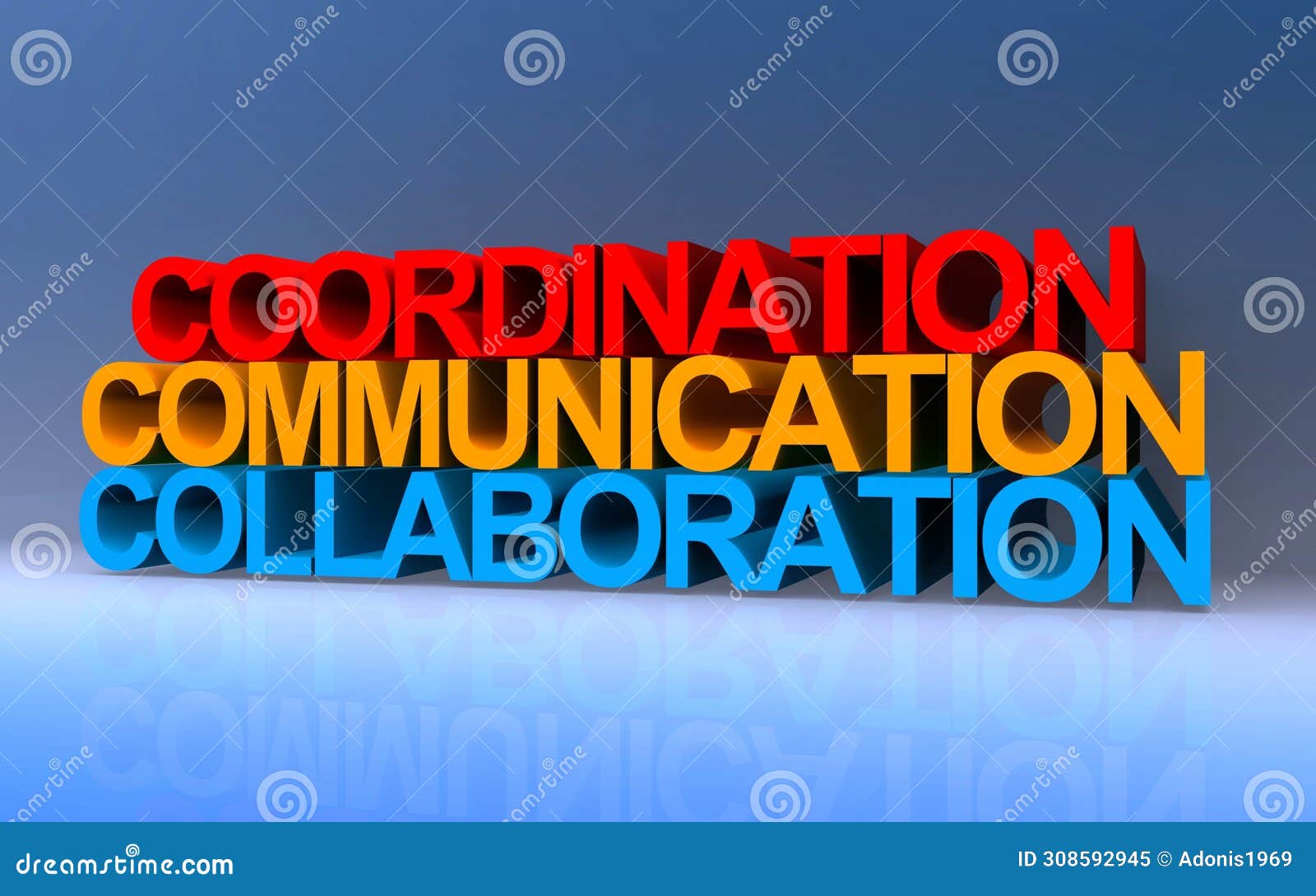Coordination Communication Collaboration on Blue Stock Illustration ...