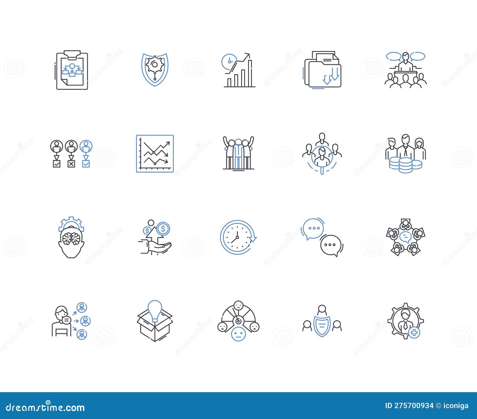 Coordination Line Icons Collection Collaboration Synchronization Integration Communication
