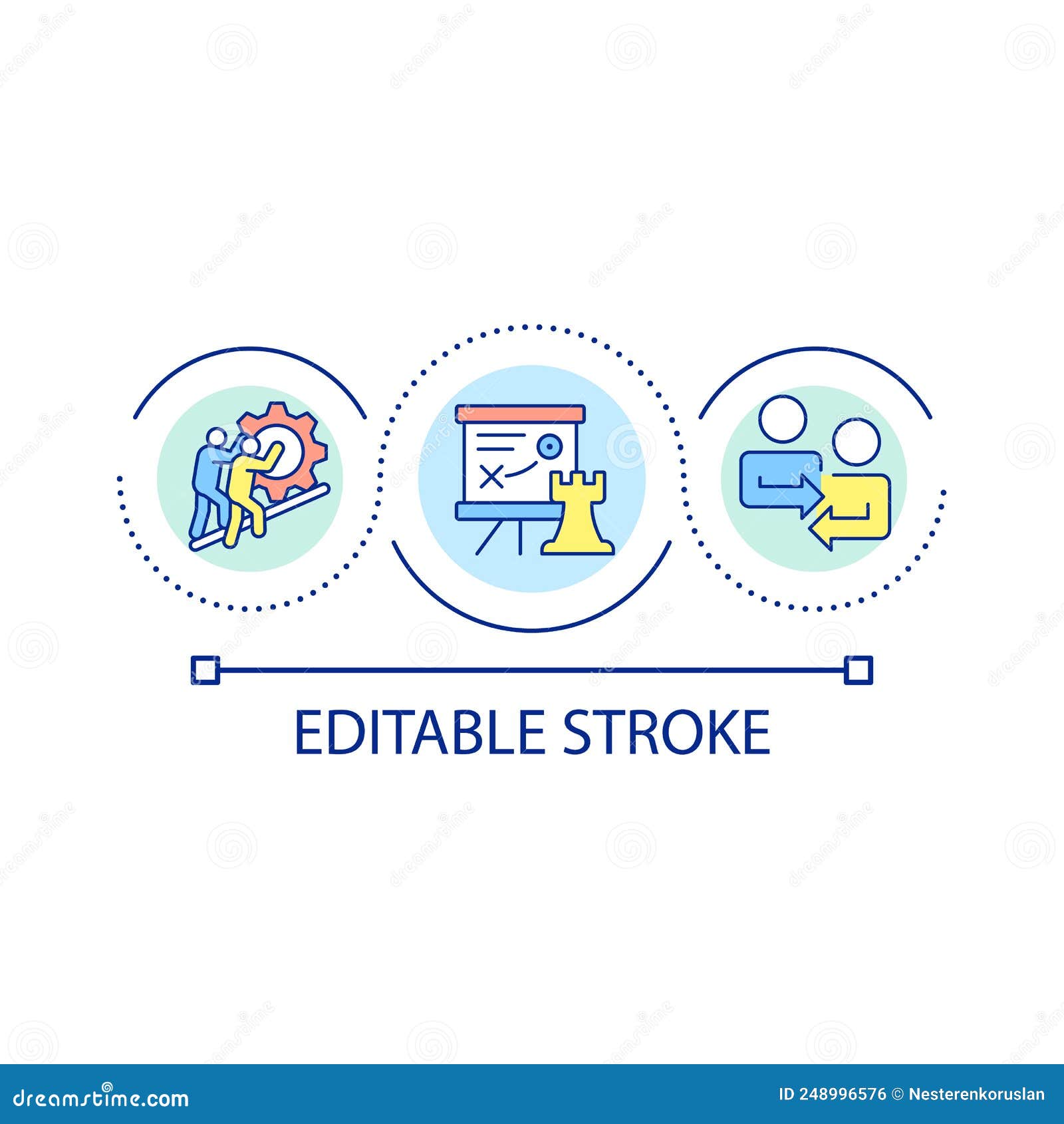 Coordination among Team Members Loop Concept Icon Stock Vector ...