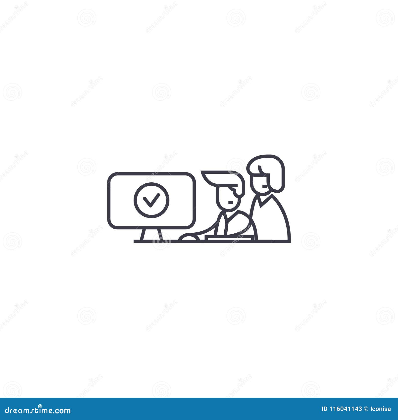 Coordination Work Vector Line Icon, Sign, Illustration on Background ... Coordination Work Vector Line Icon, Sign, Illustration on Background ...