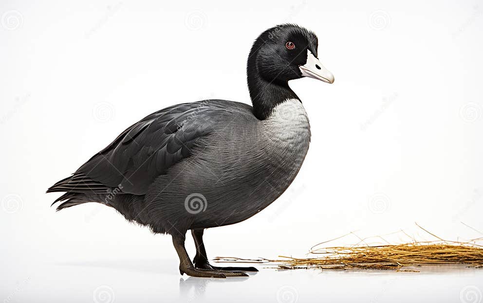 A Coot on a White Background -Generative Ai Stock Illustration ...