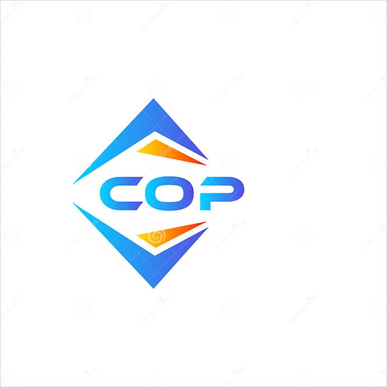 COP Abstract Technology Logo Design on White Background. COP Creative ...