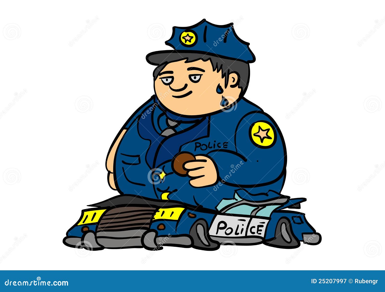 The cop and the car. stock illustration. Illustration of police - 25207997