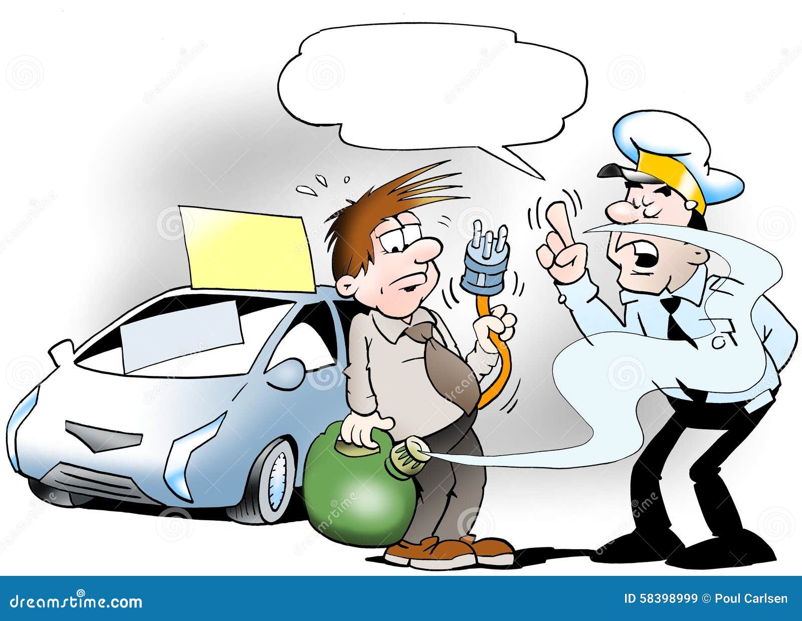 Cop Checking the Fuel for Your Car Stock Illustration - Illustration of ...