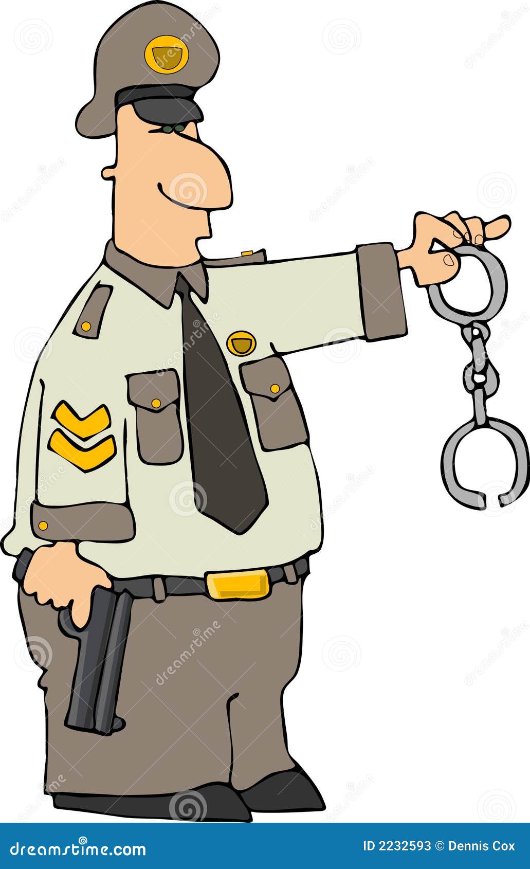 Cop with Cuffs stock vector. Illustration of weapon, handcuff - 2232593