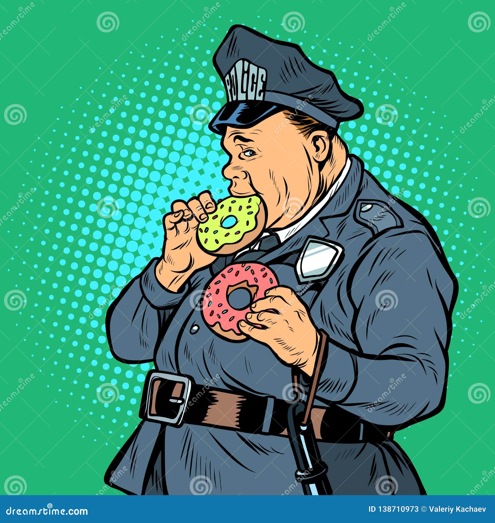 Fat Cop Eating Donuts