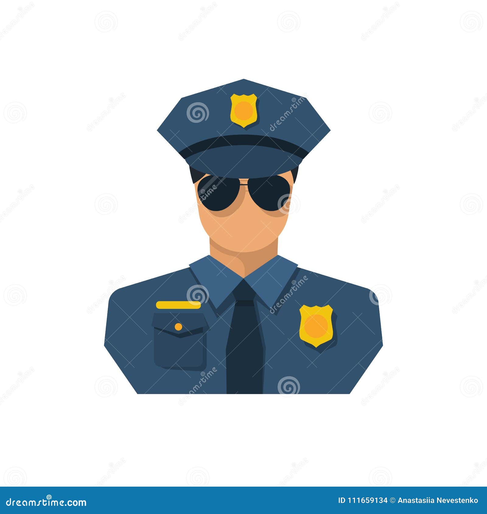 Cop icon flat style design stock vector. Illustration of profession ... Cop icon flat style design stock vector. Illustration of profession ...