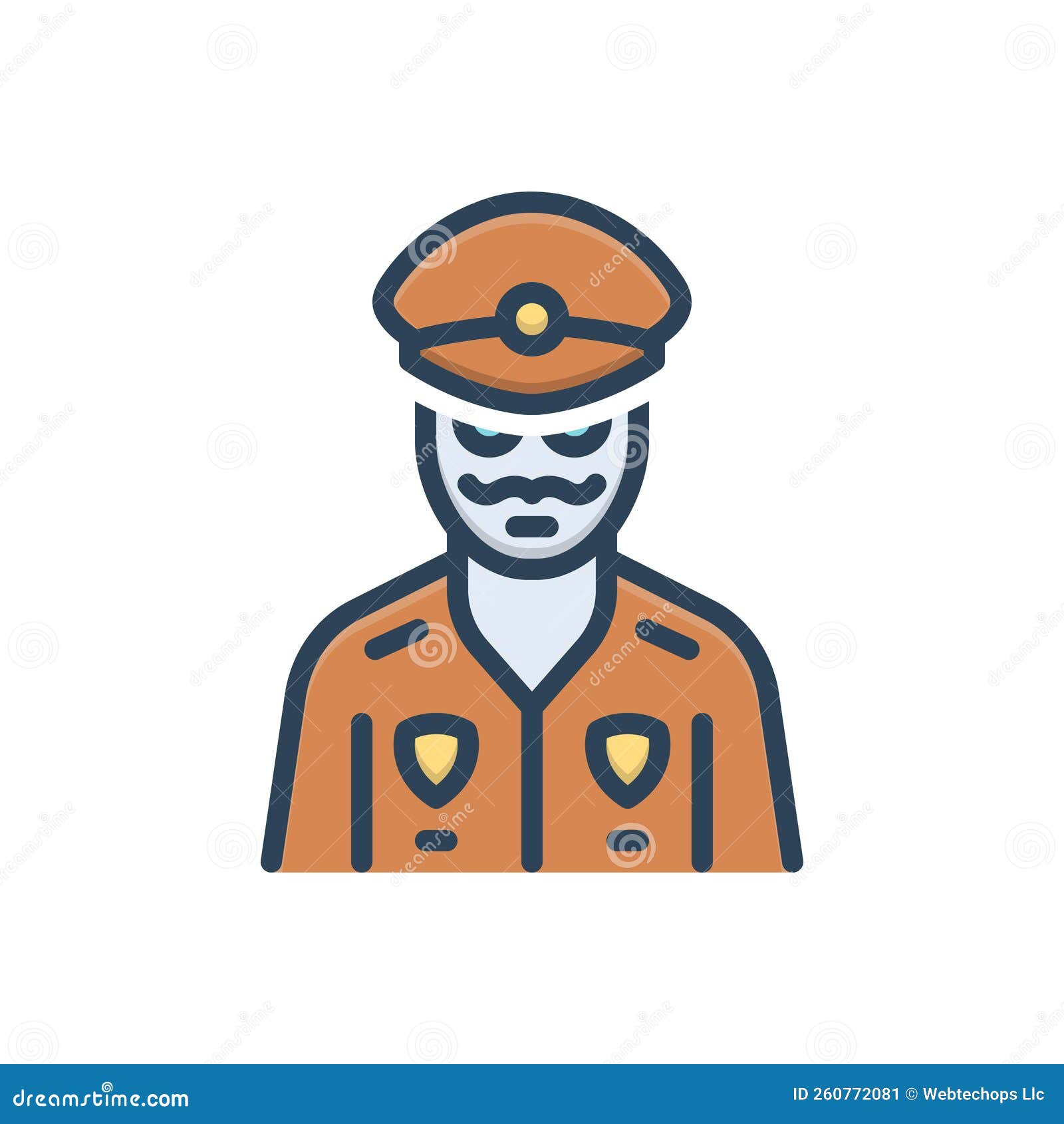 Color Illustration Icon for Cop, Policeman and Security Stock ...