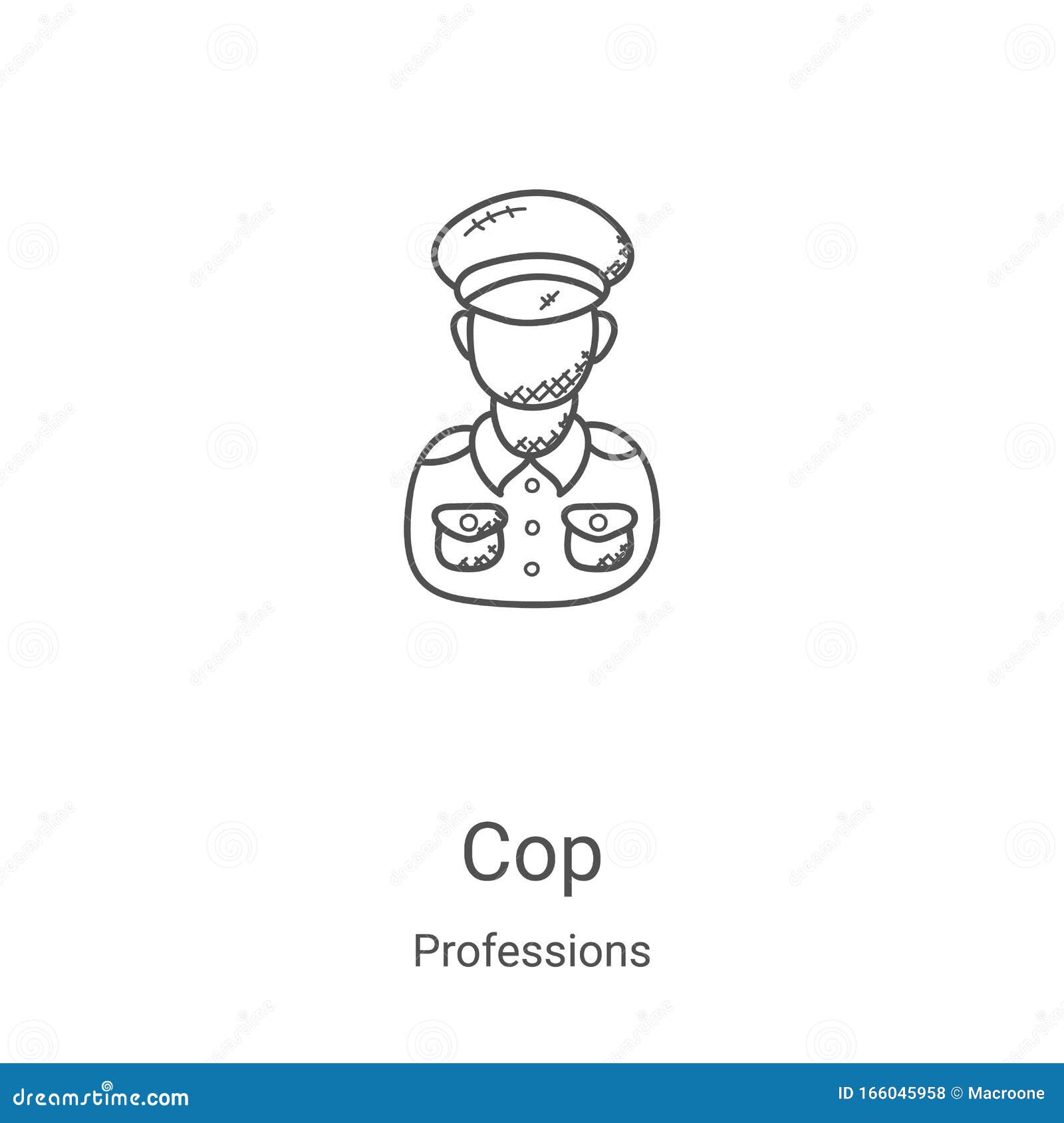Cop Icon Vector from Professions Collection. Thin Line Cop Outline Icon ...