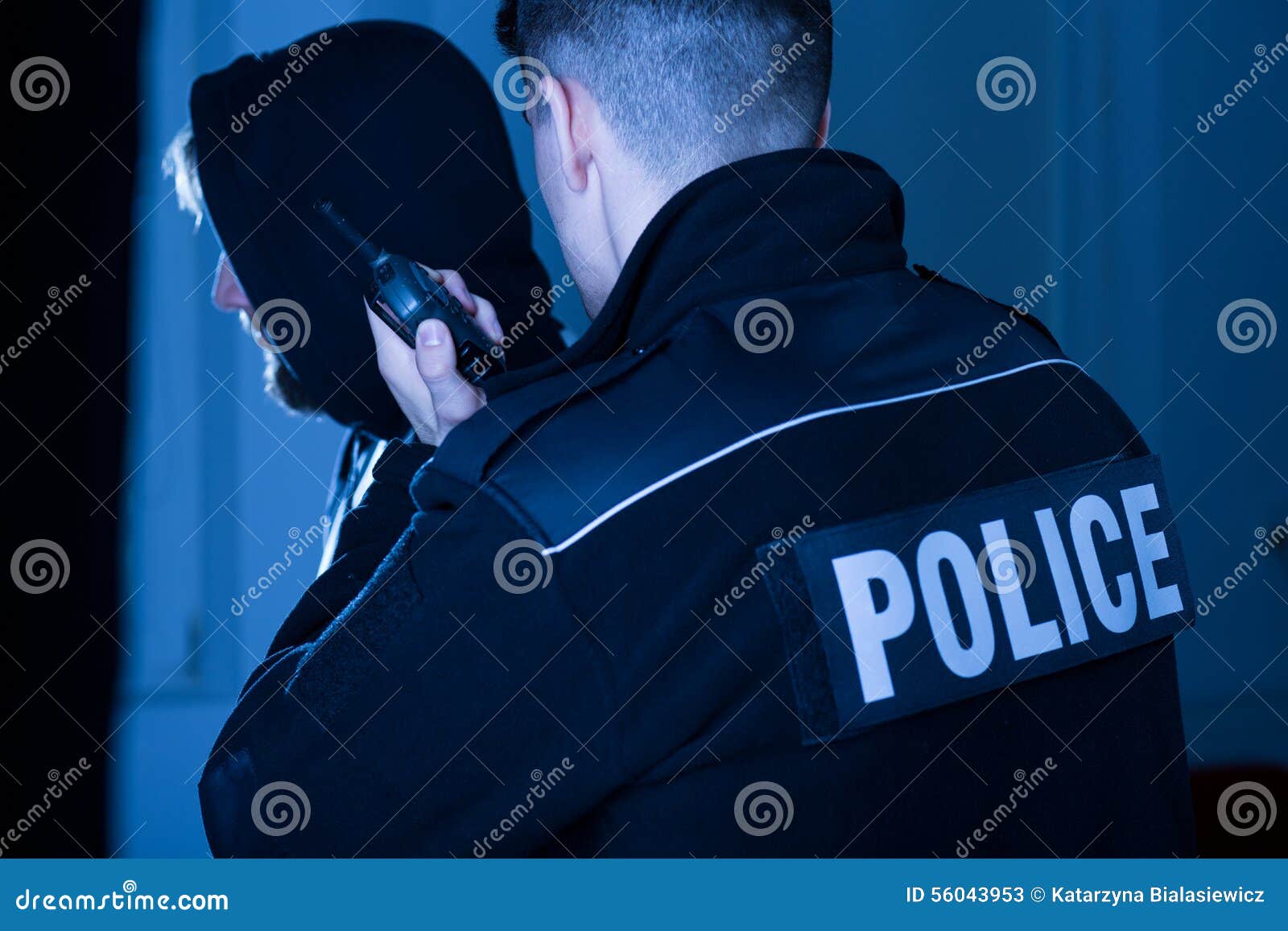Cop Informing Police Commandant Stock Image - Image of arrest ...