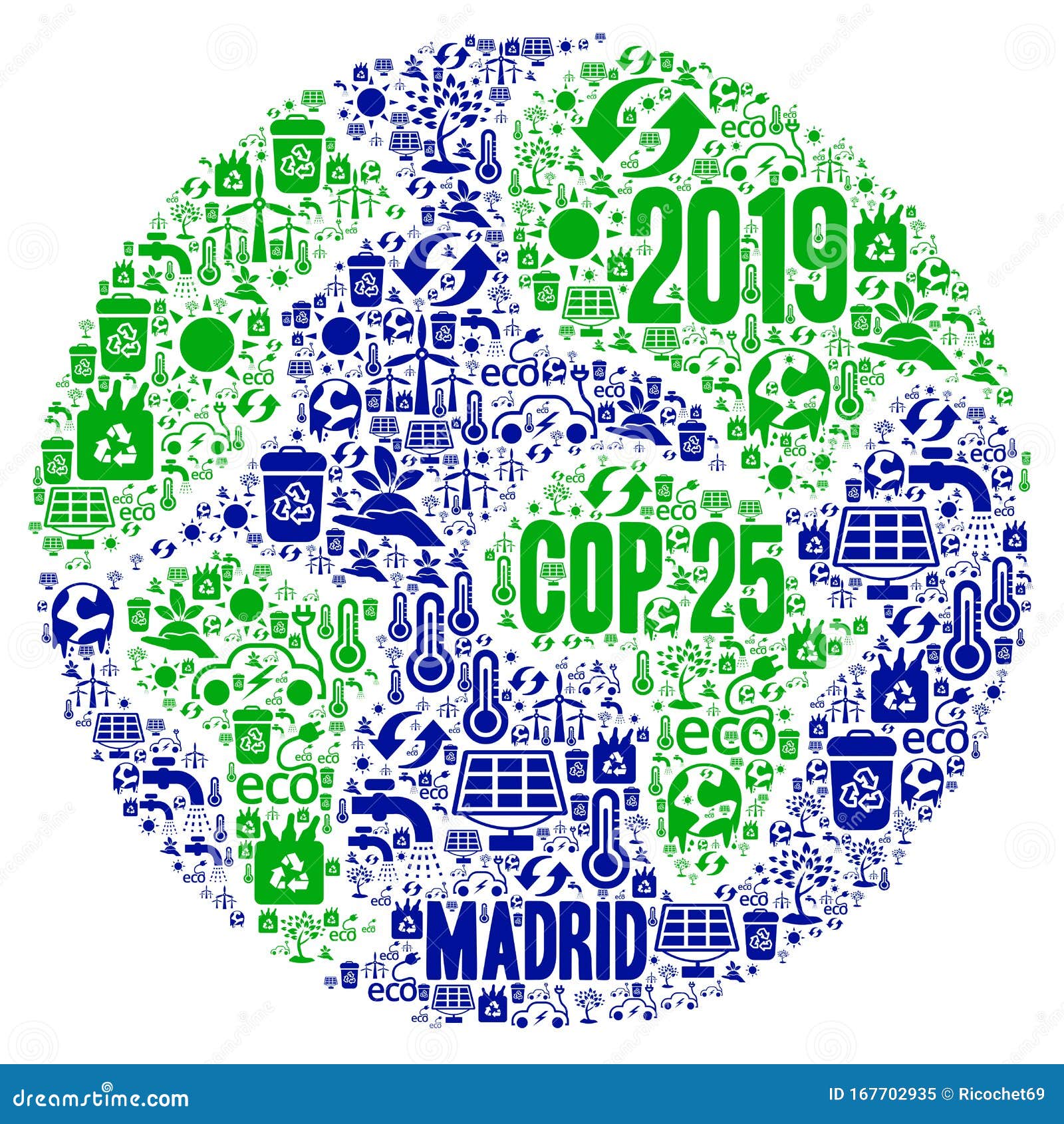 COP 25 in Madrid, Spain stock illustration. Illustration of industry ...