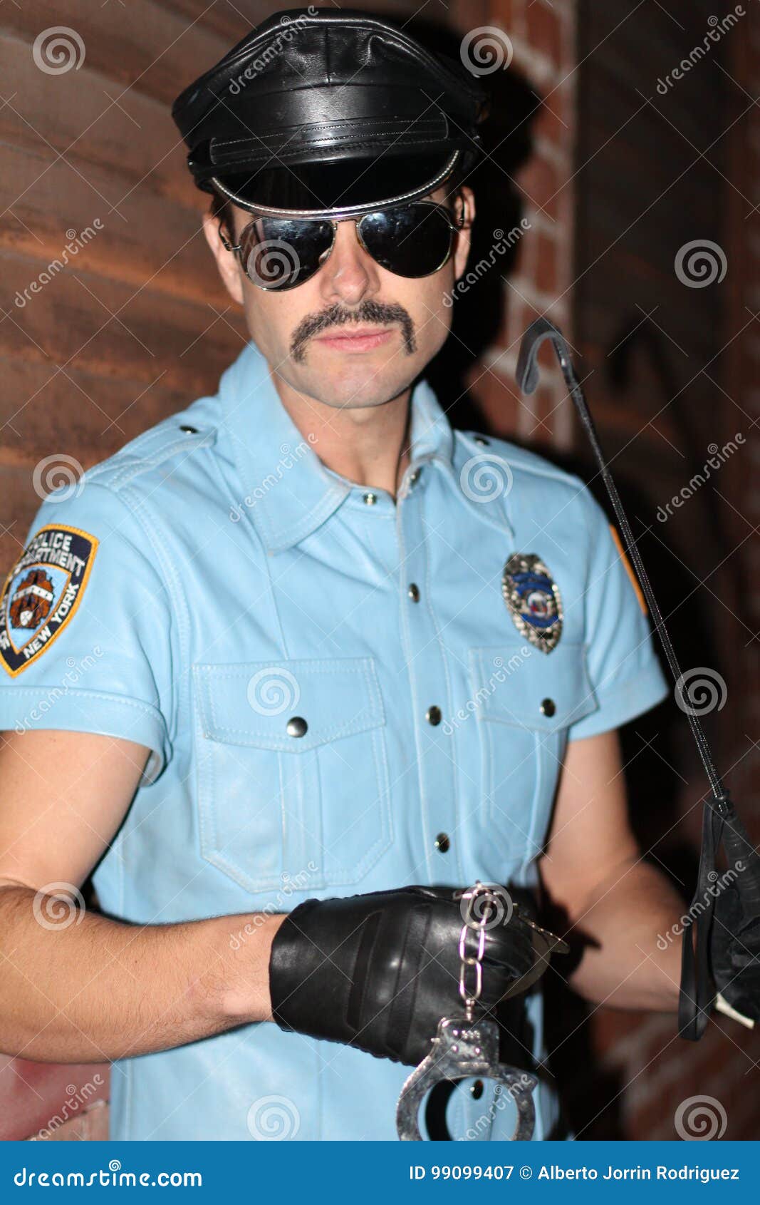 Cop with Mustache, Sunglasses and Hat Stock Image - Image of caucasian ...