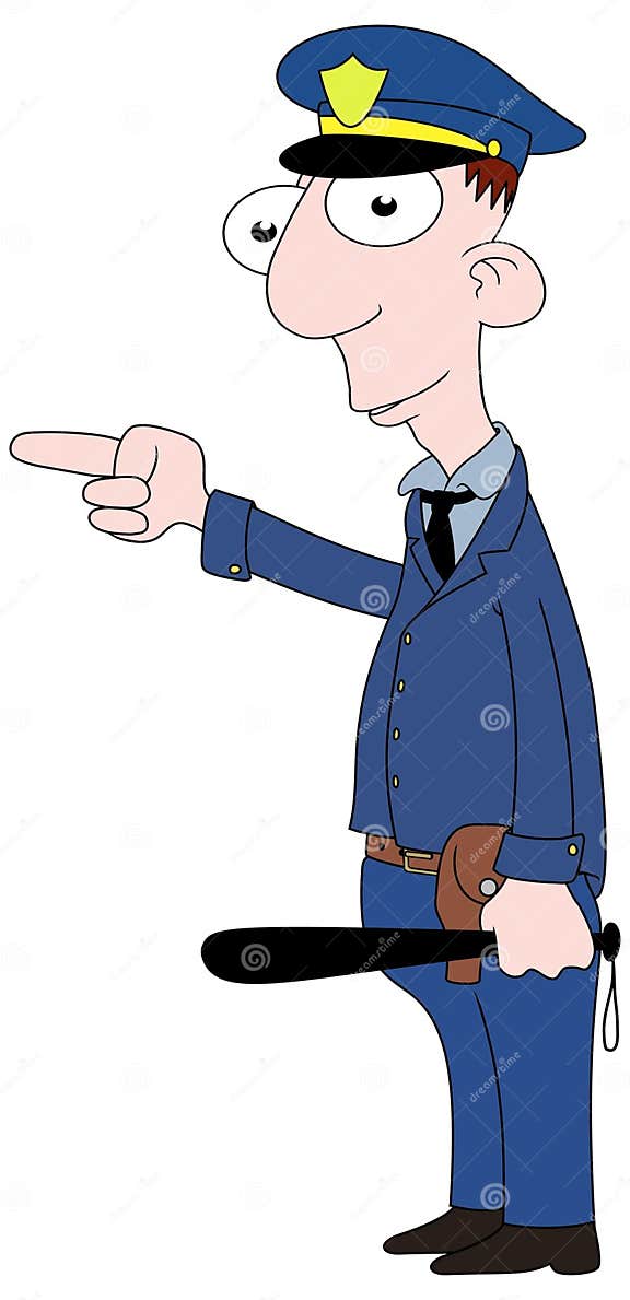 Cop pointing stock illustration. Illustration of male - 19910767