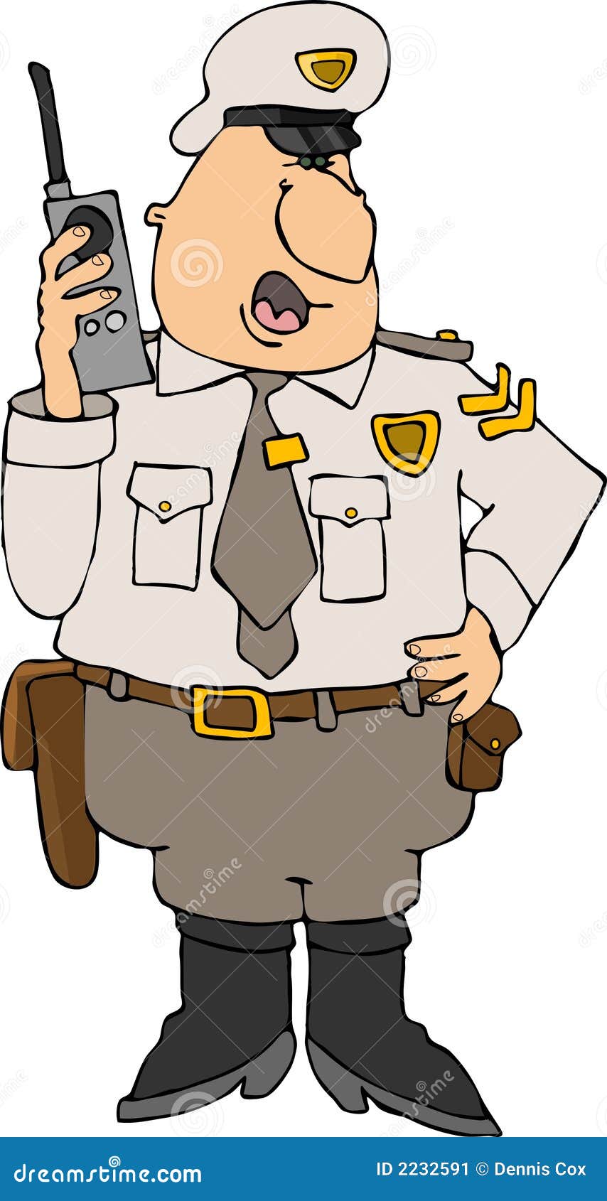 Cop on a Radio stock illustration. Illustration of weapon - 2232591