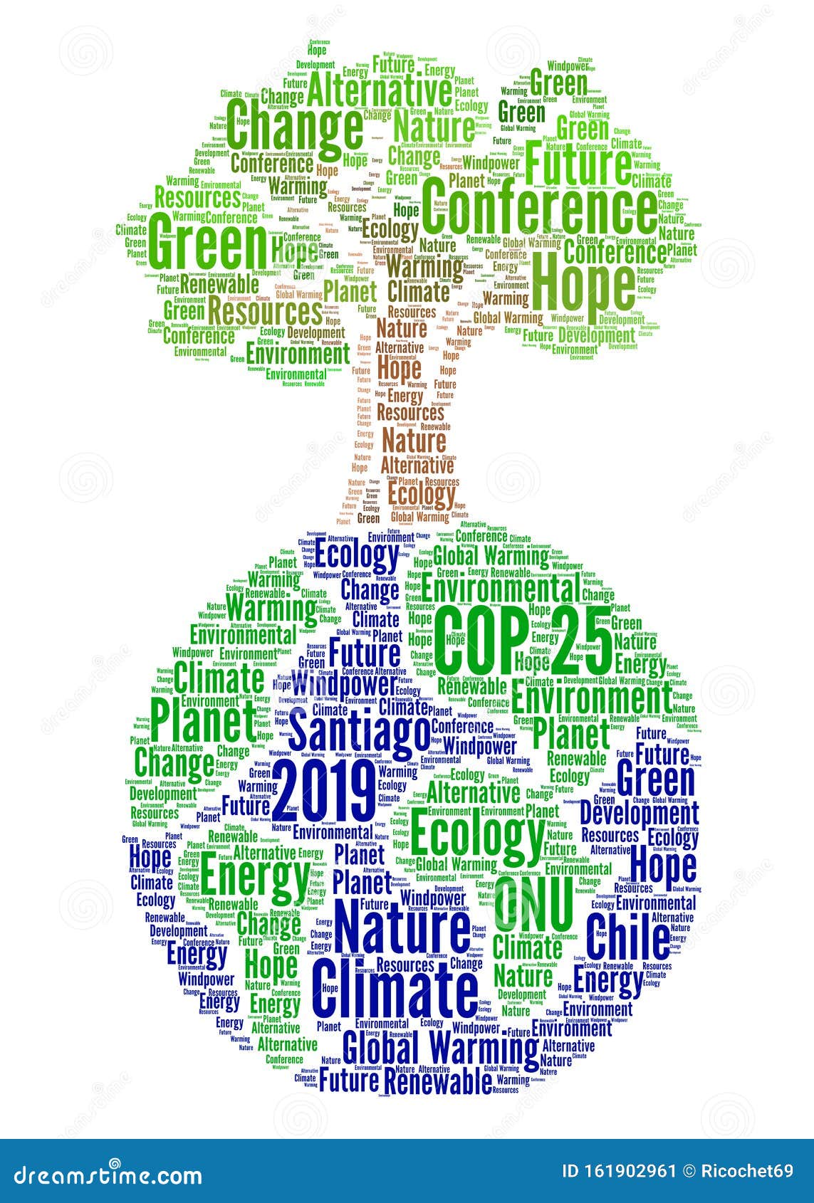 COP 25 in Santiago, Chile Word Cloud Stock Illustration - Illustration ...