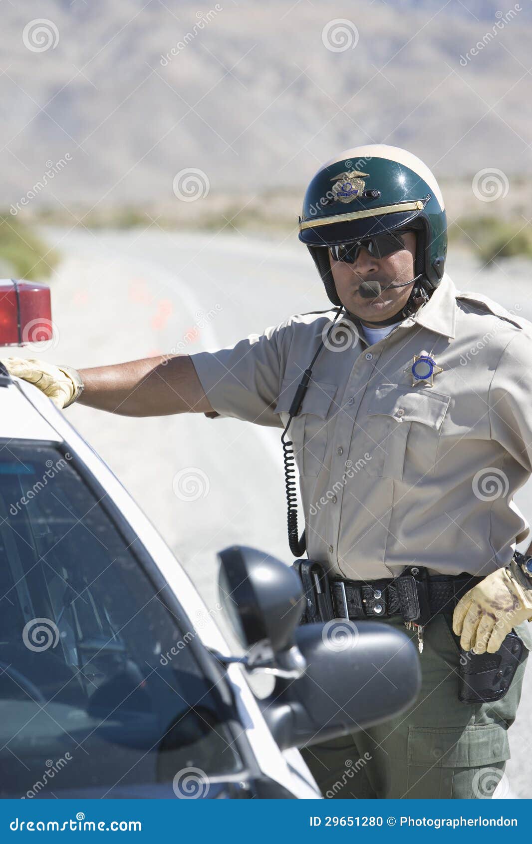 Cop Standing by His Car stock photo. Image of road, sunlight - 29651280