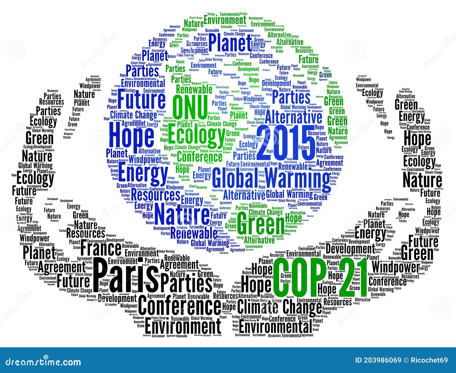 COP 21 Word Cloud Concept in Paris 2015 Stock Illustration ...