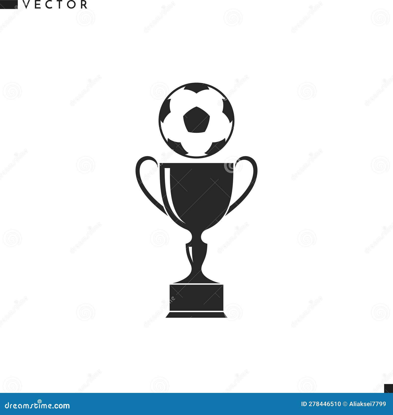 Copa de trofeo con fútbol ilustración del vector. Ilustración de ...