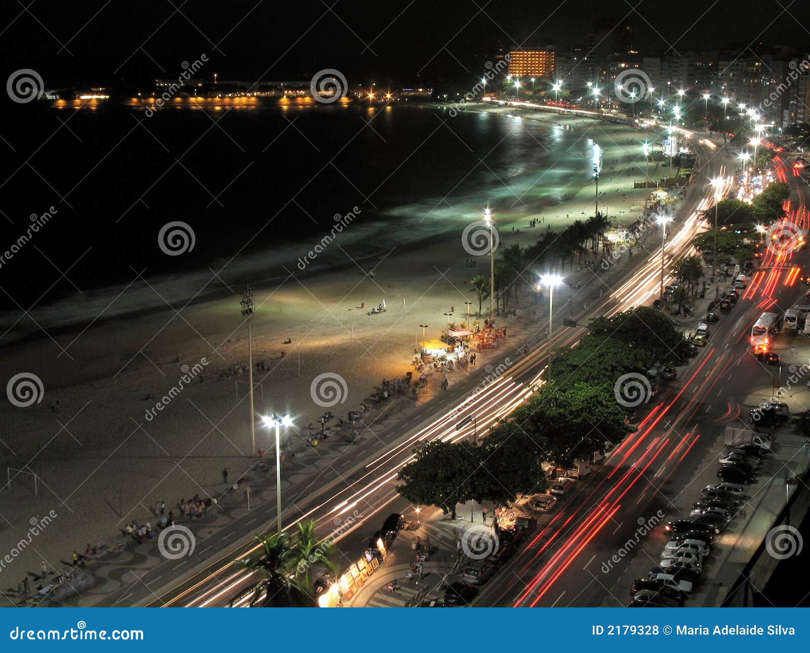 Copacabana by Night - 1 stock photo. Image of atlantic - 2179328