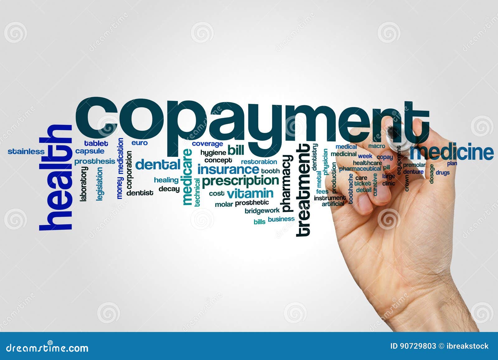 Copayment Word Cloud Concept on Grey Background Stock Image - Image of ...