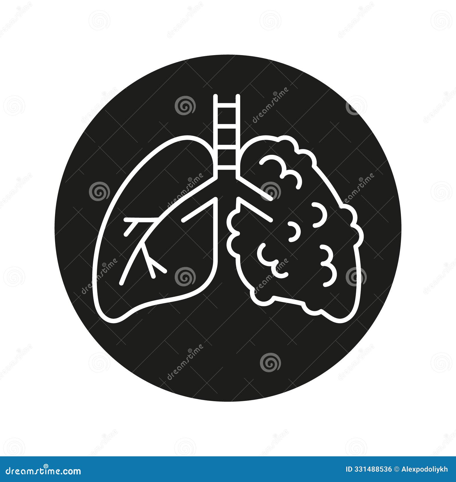 COPD Line Black Icon. Human Disease Sign for Web Page, Mobile App Stock ...