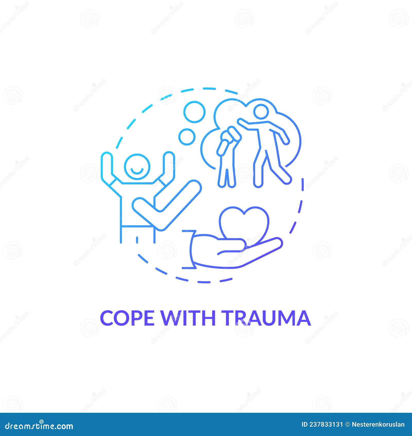 Cope with Trauma Blue Gradient Concept Icon Stock Illustration ...