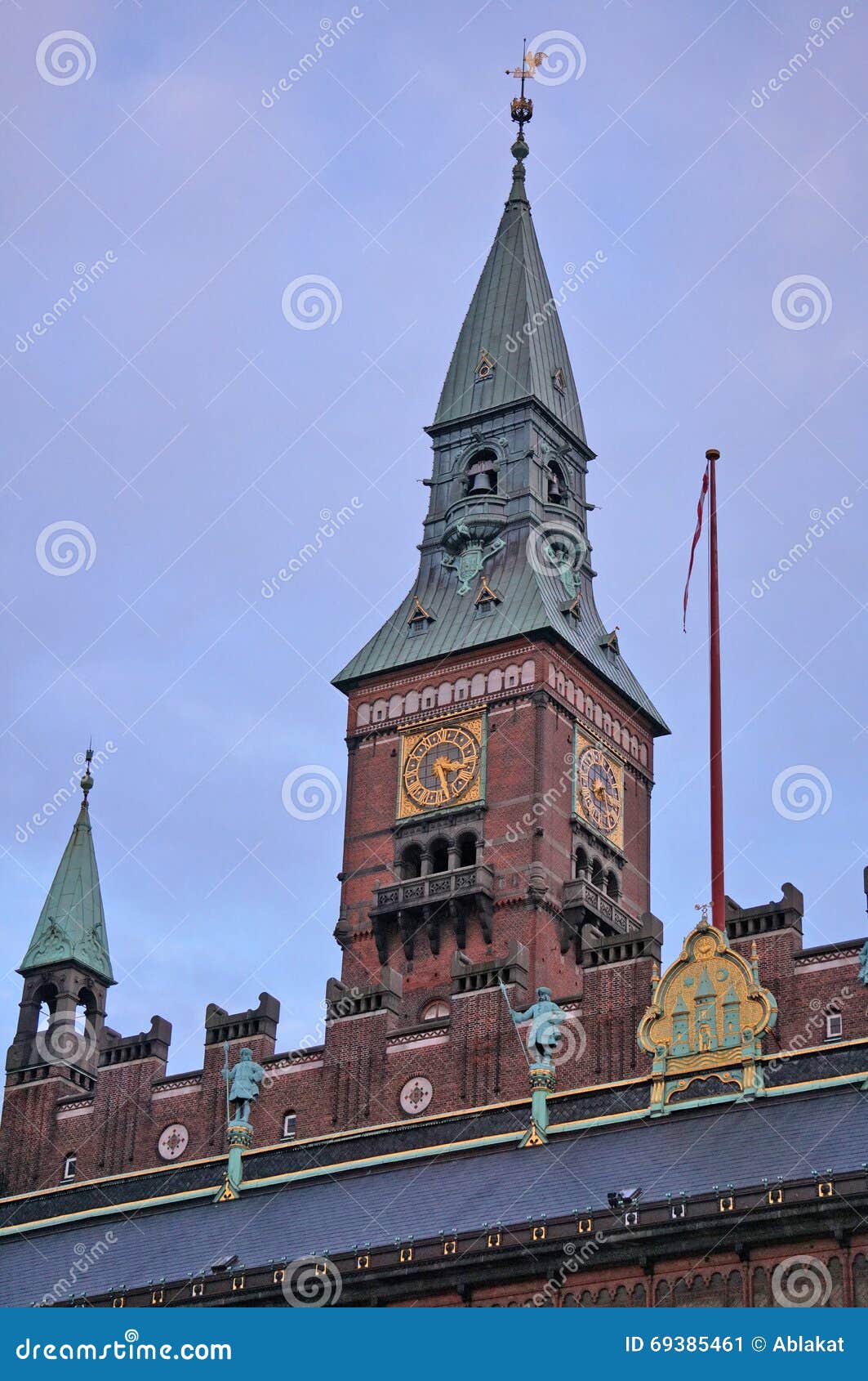 Copenhagen City Hall Tower. Denmark Editorial Photo - Image of sight ...
