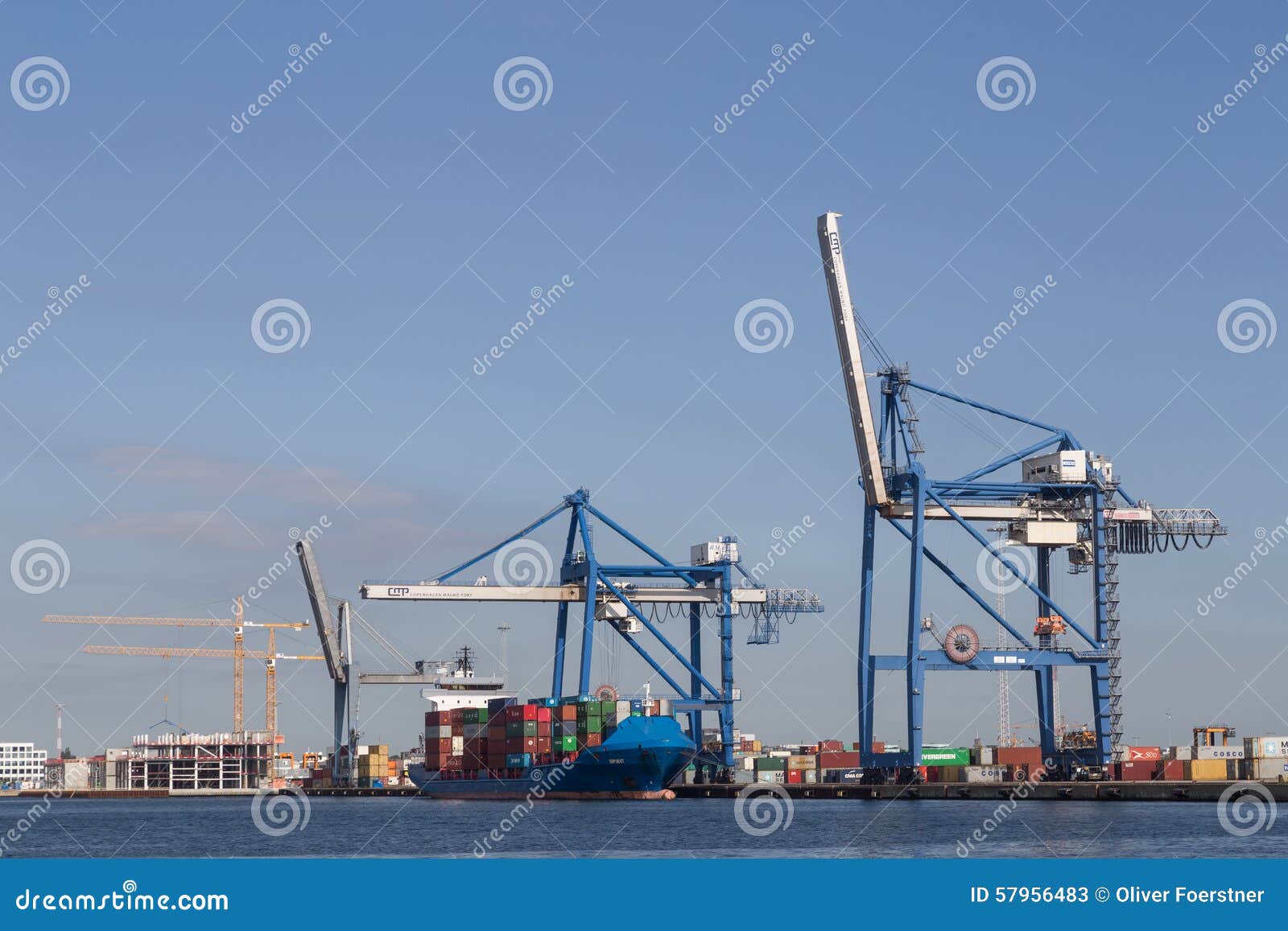 Copenhagen Container Terminal Editorial Stock Photo - Image of ...