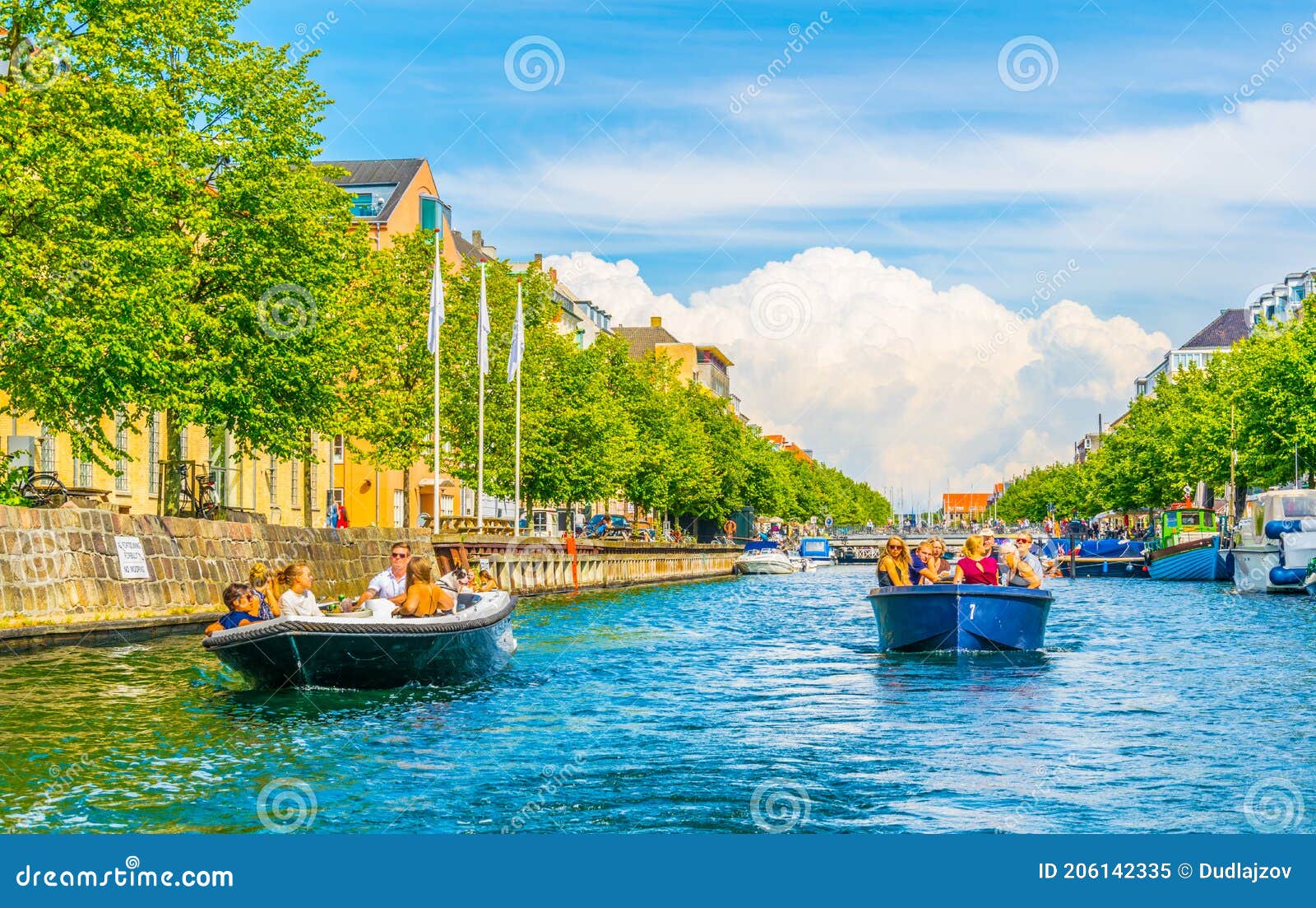 COPENHAGEN, DENMARK, AUGUST 21, 2016: View of a Channel in Central ...