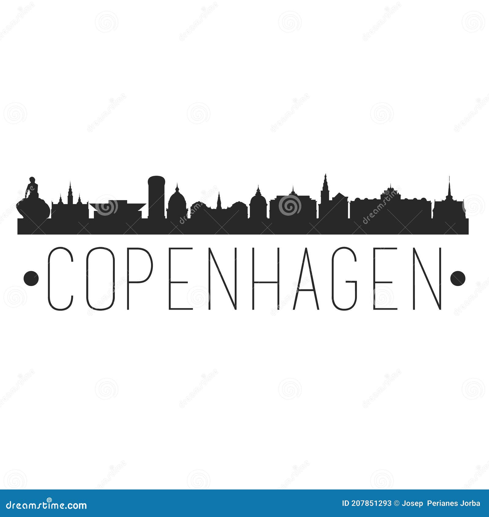 Copenhagen Denmark. City Skyline. Silhouette City. Design Vector ...