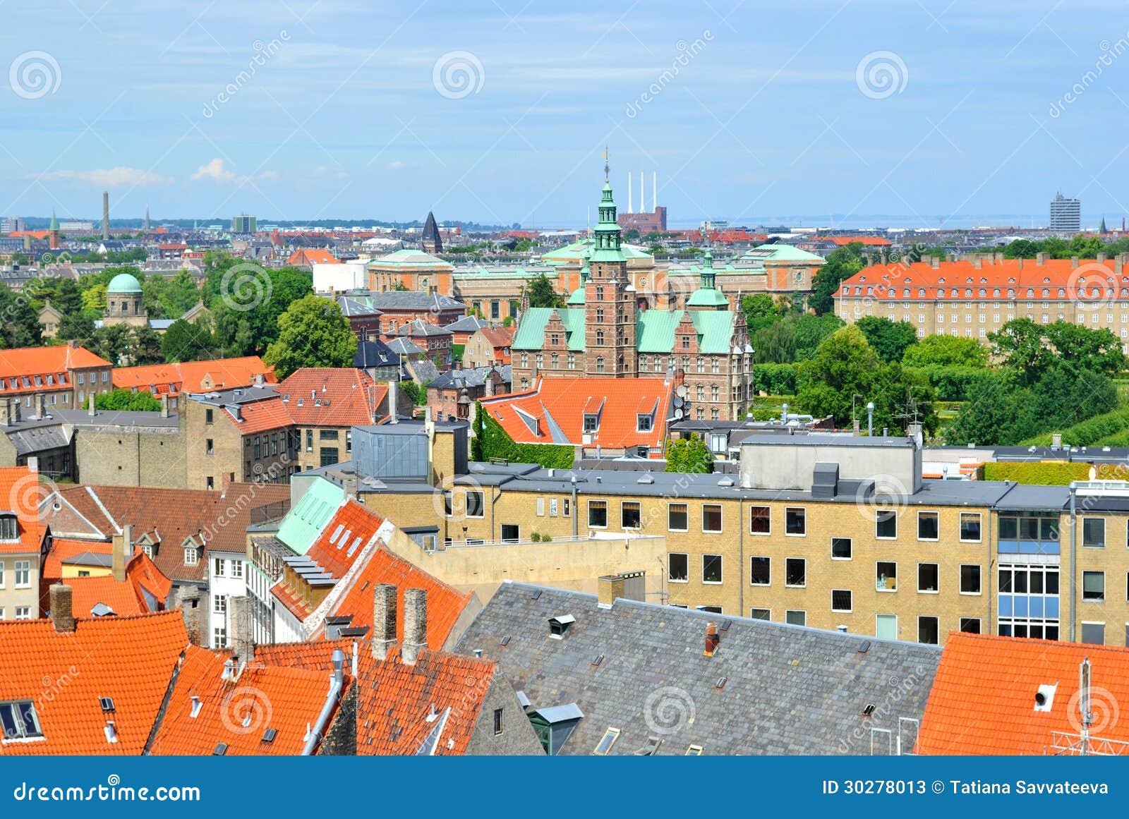 Copenhagen top-view stock image. Image of green, buildings - 30278013