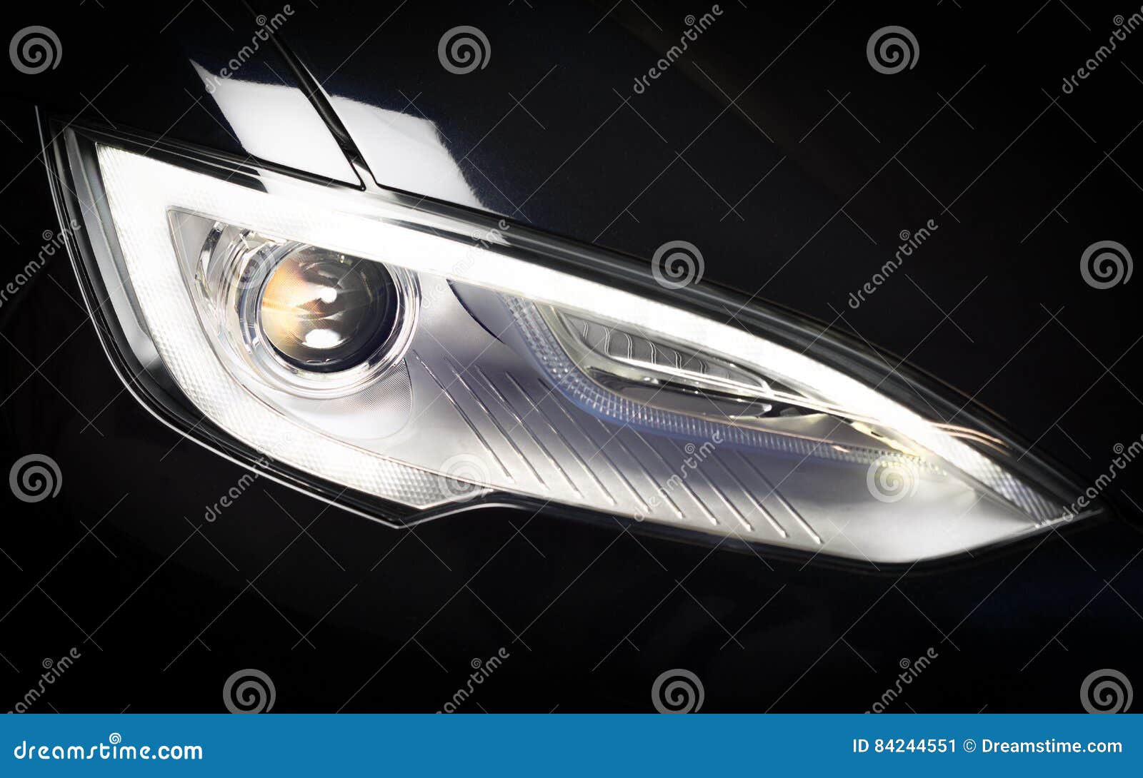 Single Headlight And Pinstrip On Vintage 1920`s-30 Car: Royalty-Free ...