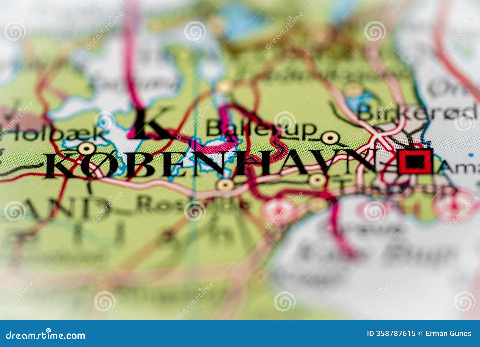 Copenhagen, Denmark Highlighted on a World Map Stock Image - Image of ...