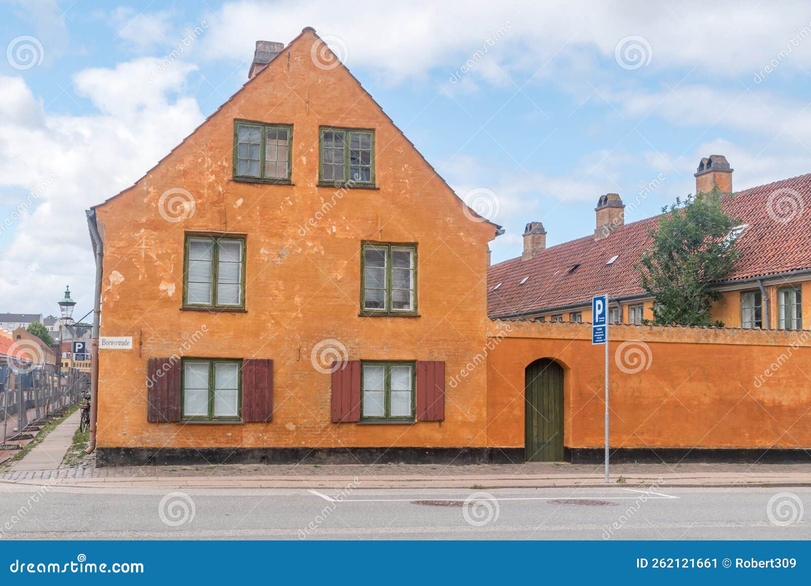 Historical Orange Building at Nyboder District Editorial Photo - Image ...