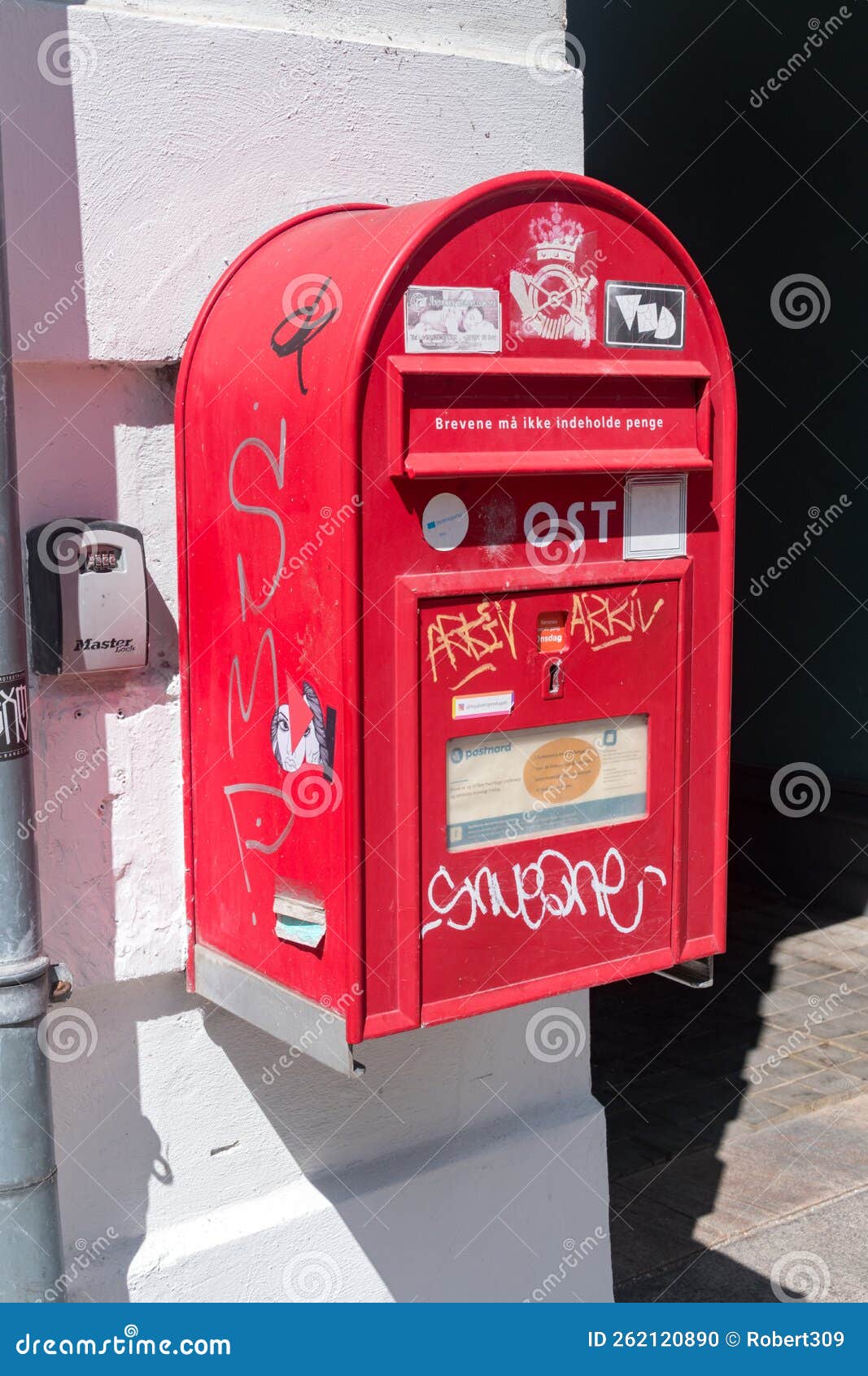 Red Post Box of Danish Post Post Danmark. Editorial Image - Image of ...