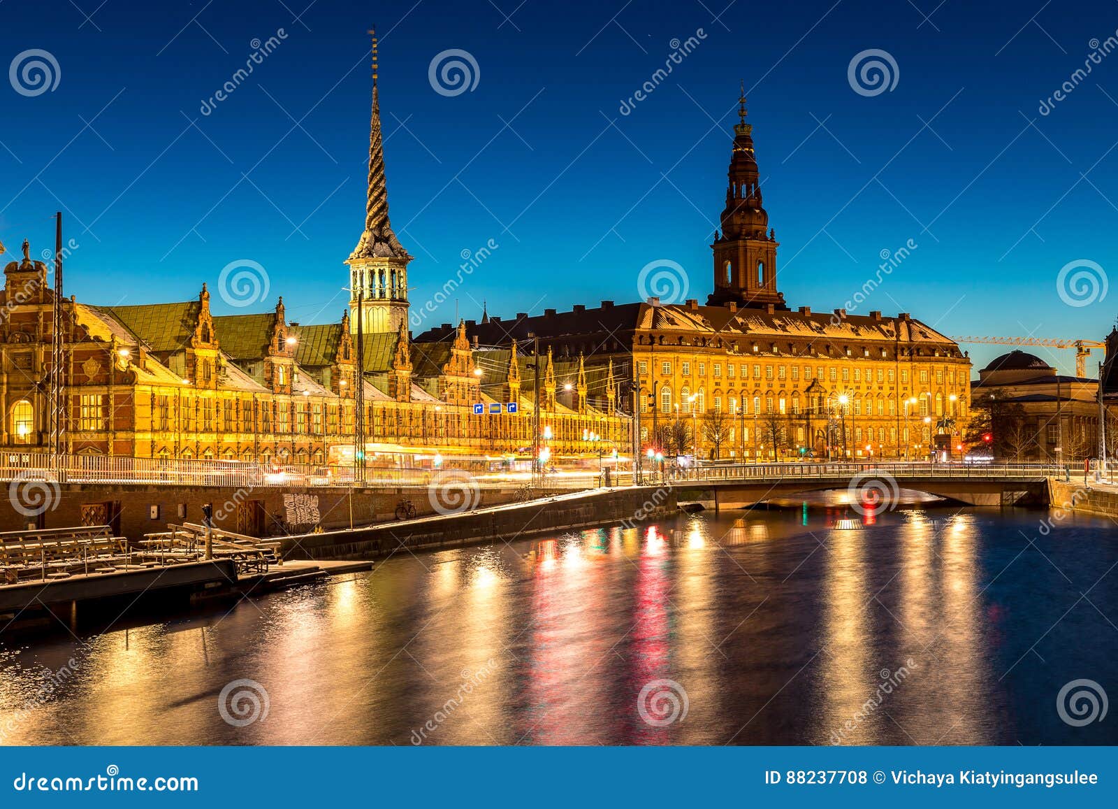 Copenhagen denmark night stock photo. Image of european - 88237708