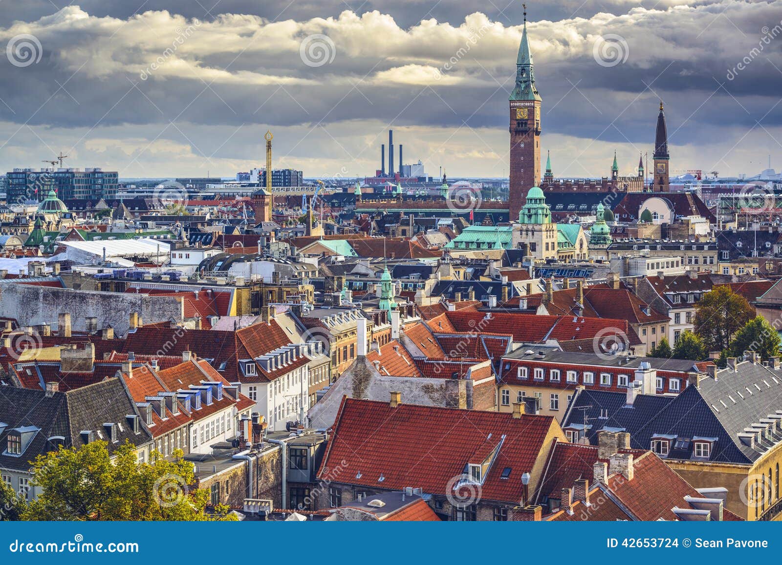 Copenhagen, Denmark stock photo. Image of buildings, downtown - 42653724
