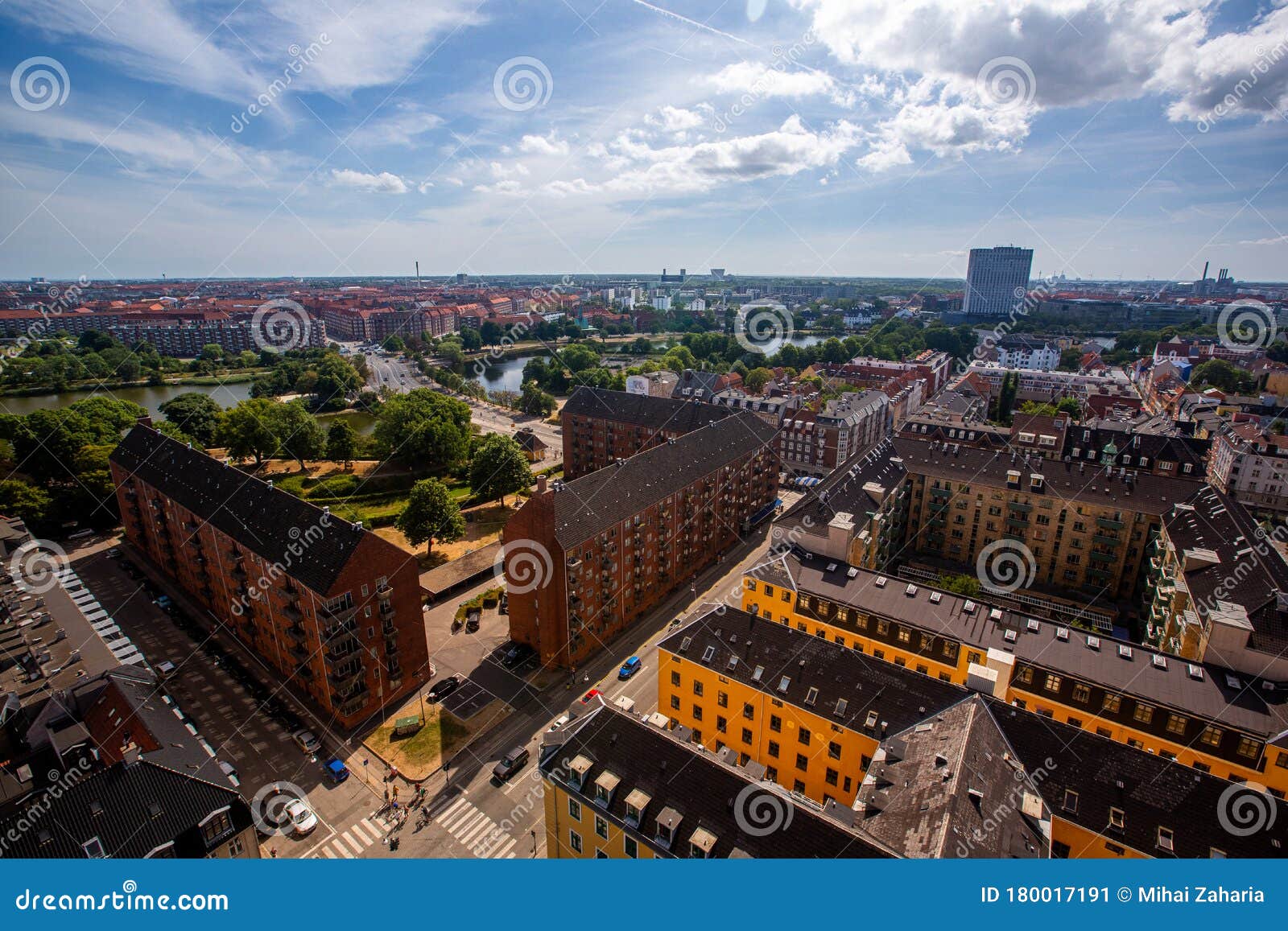 Copenhagen, Panorama - Aerial Rooftop View Stock Image - Image of ...