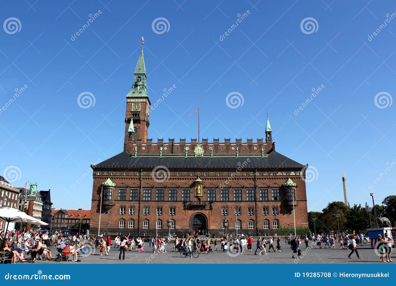 Copenhagen Town Hall editorial stock photo. Image of downtown - 19285708